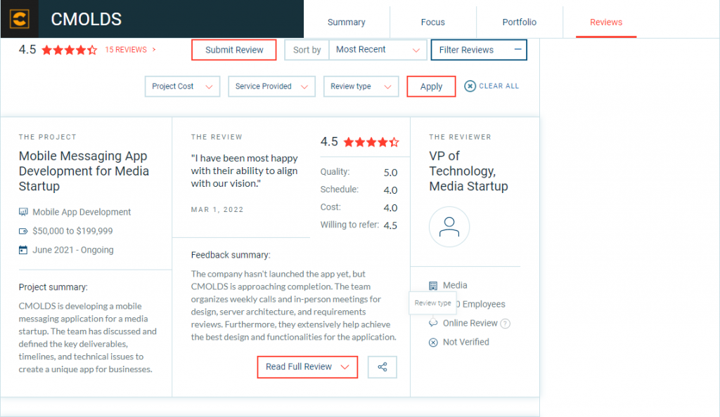 Top Mobile App Development Company on Clutch - CMOLDS